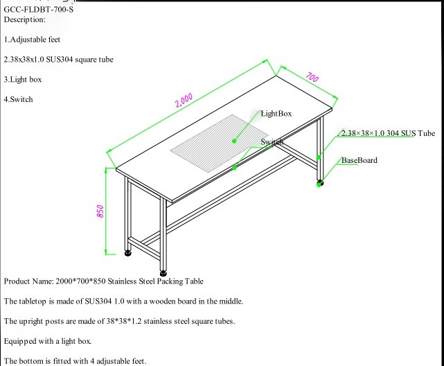 Medical-Grade 2000×700×850 Stainless Steel Dressing Packing Table ...